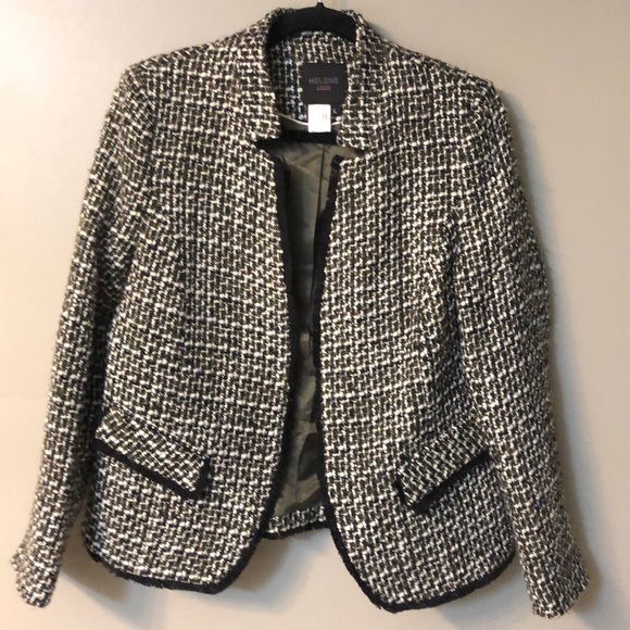 Helene London | Jackets & Coats | New Helene Berman Fringe Trim Tweed ...